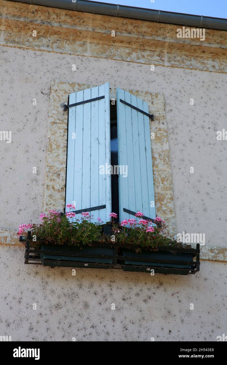 A shuttered French window, Bourgogne Franche Comte, France Stock Photo ...