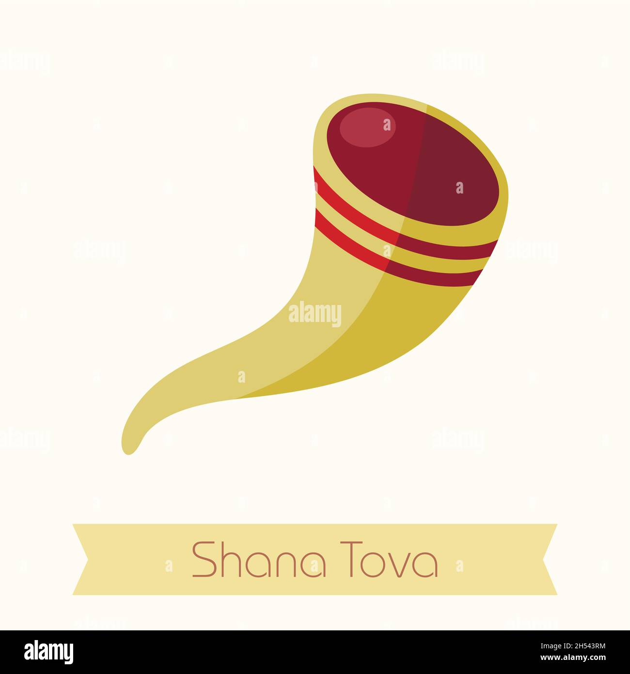 Shofar. Rosh Hashanah icon. Shana tova. Happy and sweet new year in ...