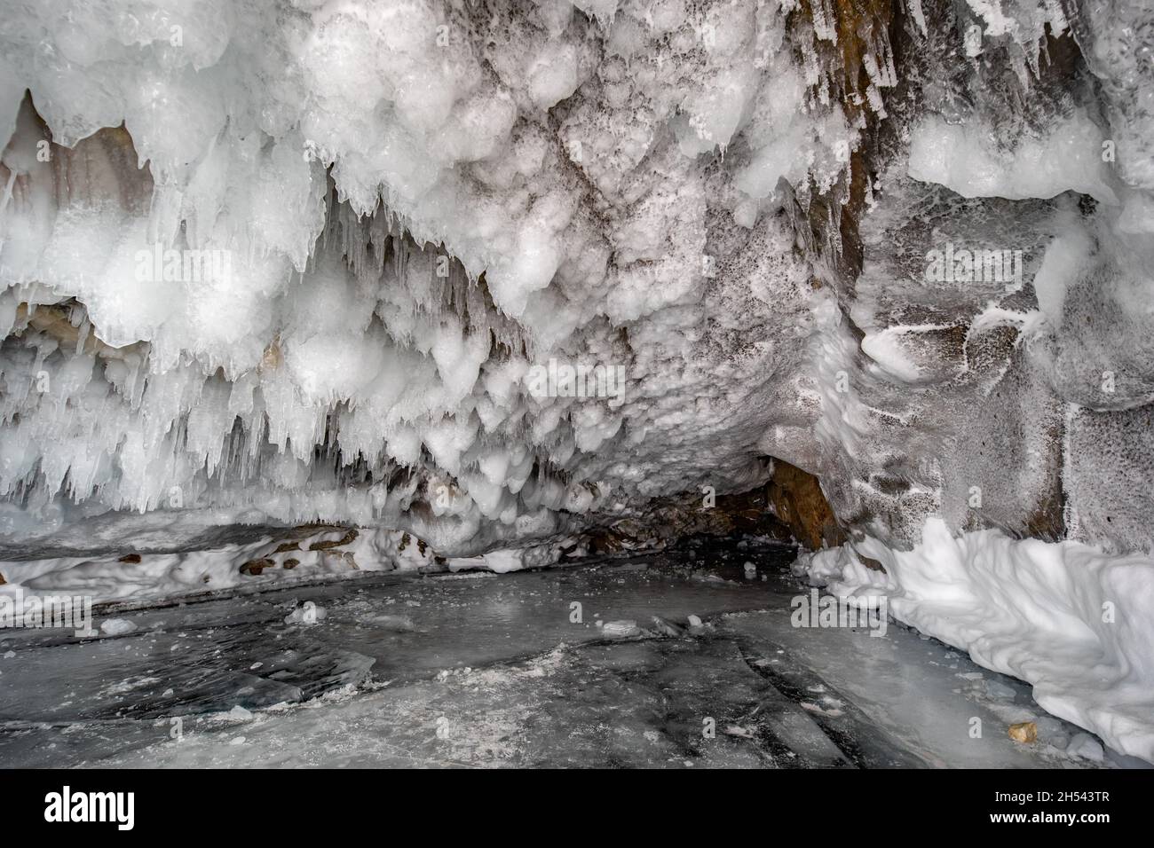 Ice grotto on Baikal Lake Stock Photo - Alamy