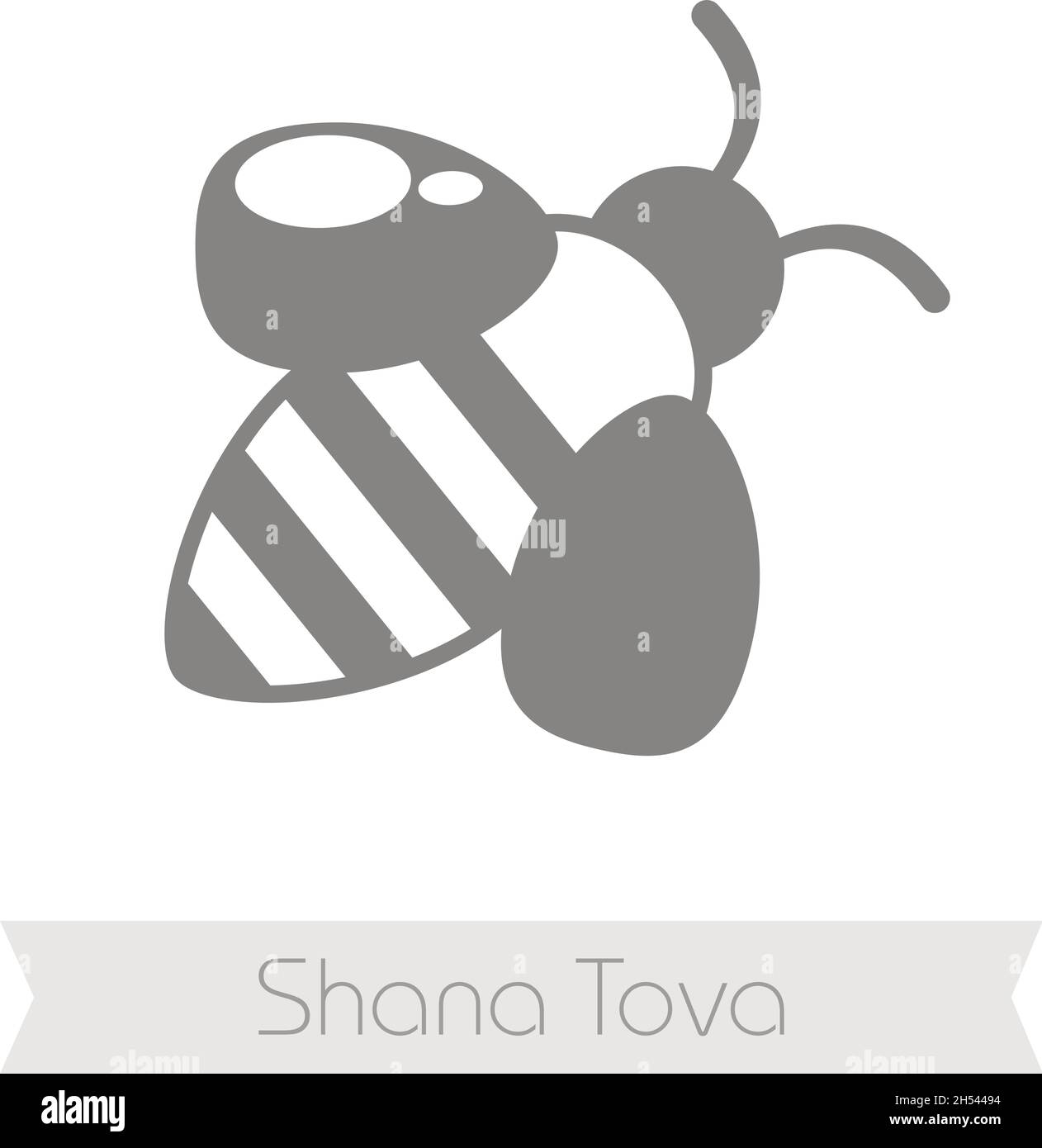 Bee. Rosh Hashanah icon. Shana tova. Happy and sweet new year in Hebrew ...