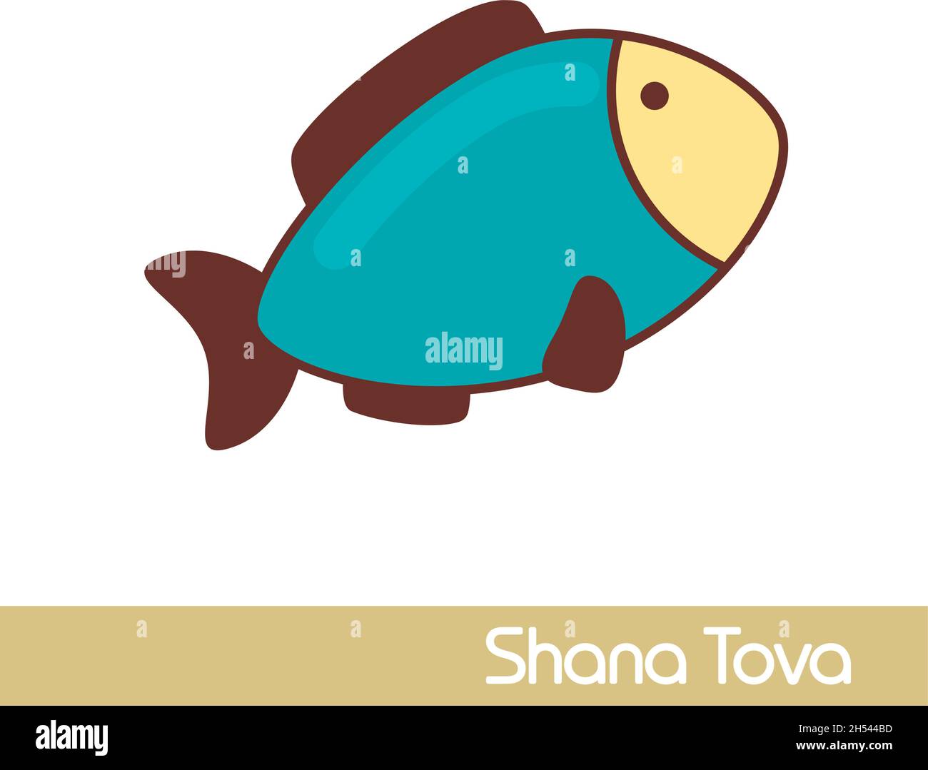 Fish. Rosh Hashanah icon. Shana tova. Happy and sweet new year in ...