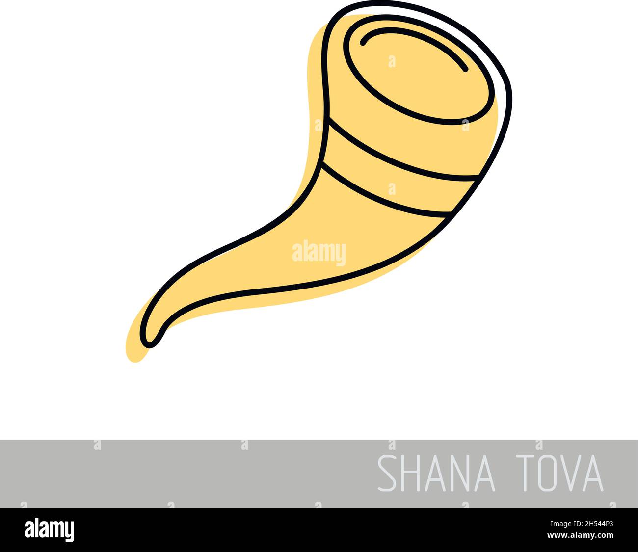 Shofar. Rosh Hashanah icon. Shana tova. Happy and sweet new year in ...