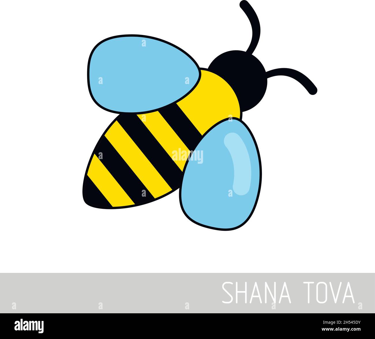 Bee. Rosh Hashanah icon. Shana tova. Happy and sweet new year in Hebrew ...
