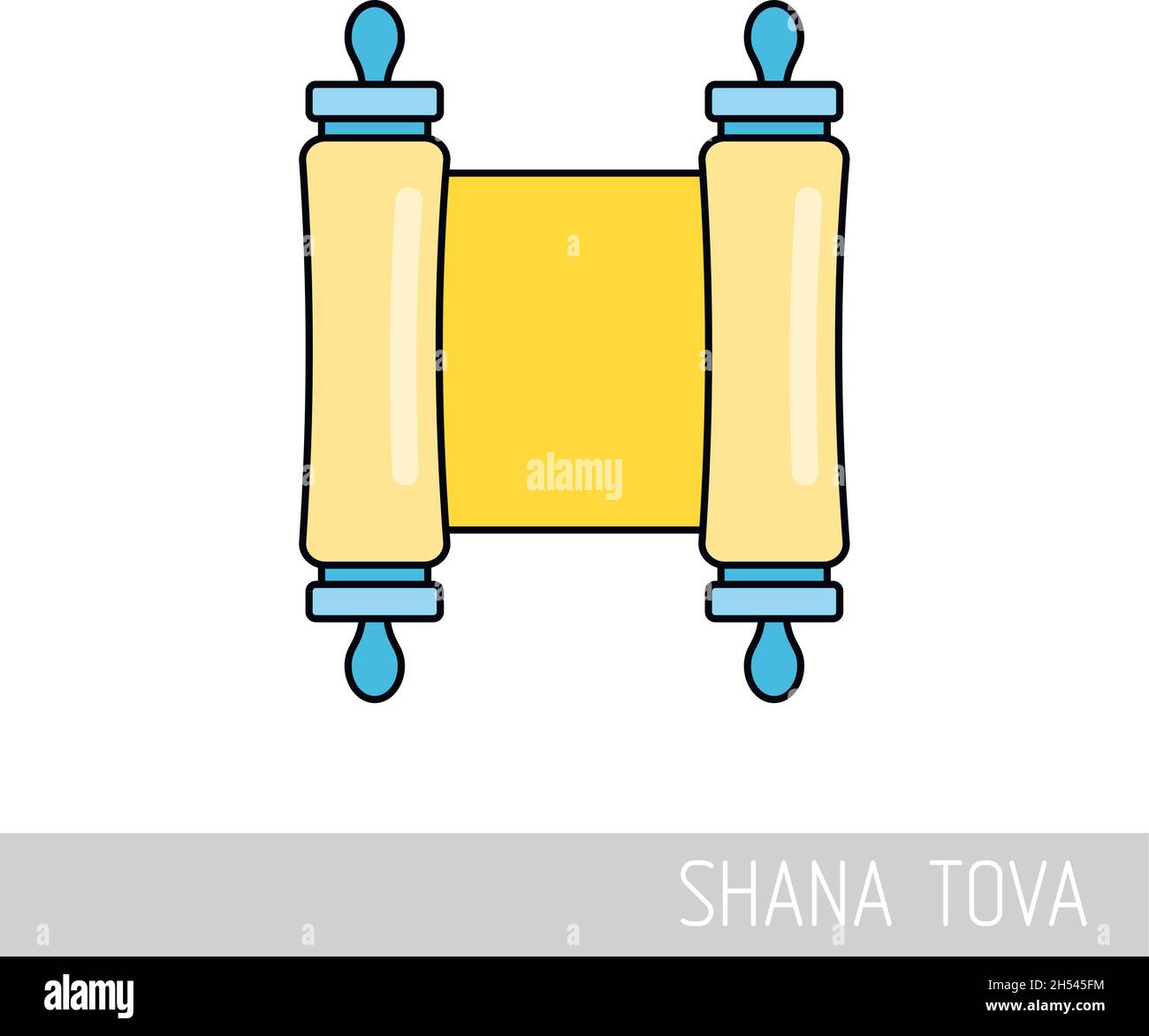 Torah scroll. Rosh Hashanah icon. Shana tova. Happy and sweet new year ...