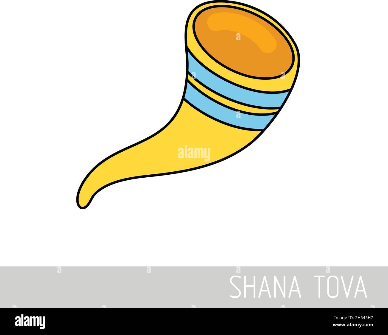 Shofar. Rosh Hashanah icon. Shana tova. Happy and sweet new year in ...
