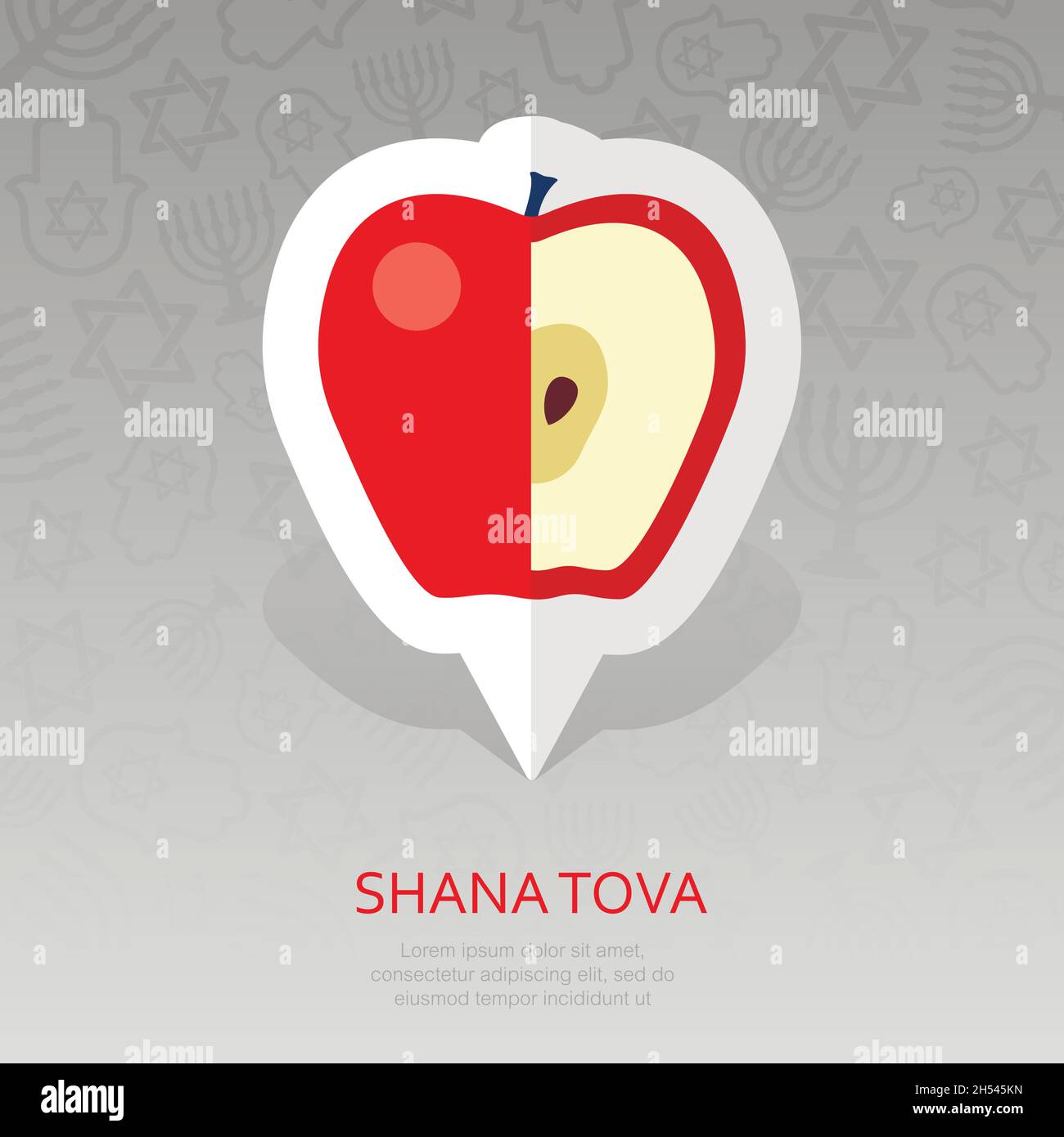 Apple. Rosh Hashanah pin map icon. Shana tova Map pointer. Happy and ...