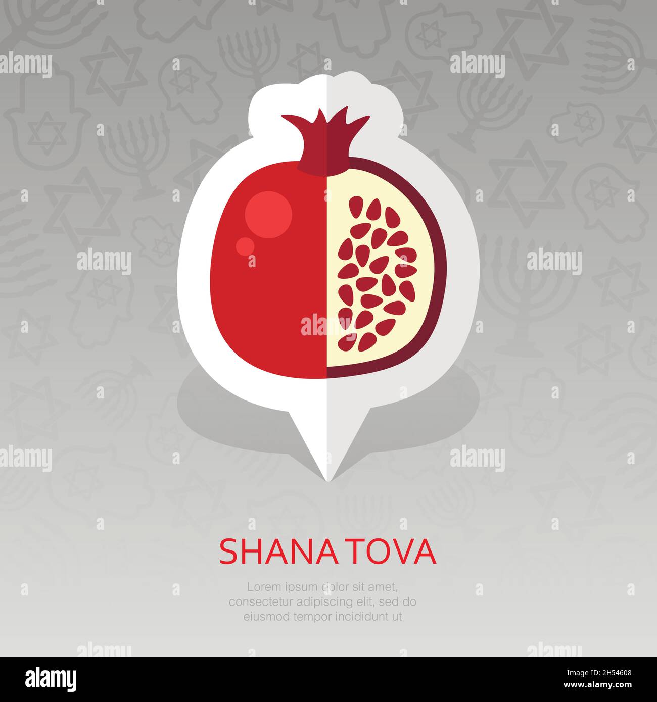 Garnet. Rosh Hashanah pin map icon. Shana tova Map pointer. Happy and ...