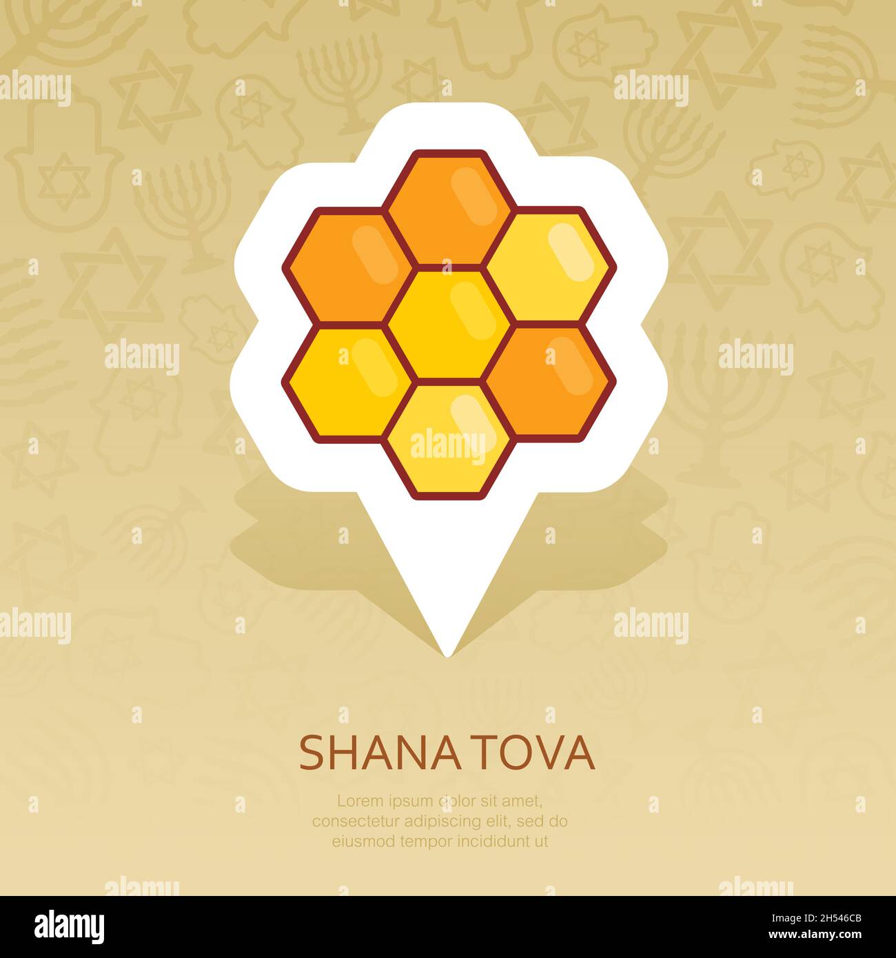 Bee honeycomb. Honey. Rosh Hashanah pin map icon. Shana tova Map ...
