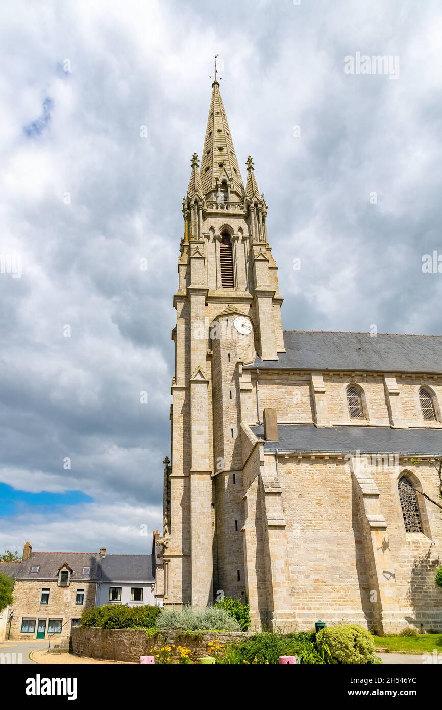 The city of Elven in Brittany, Saint-Alban church, beautiful monument ...