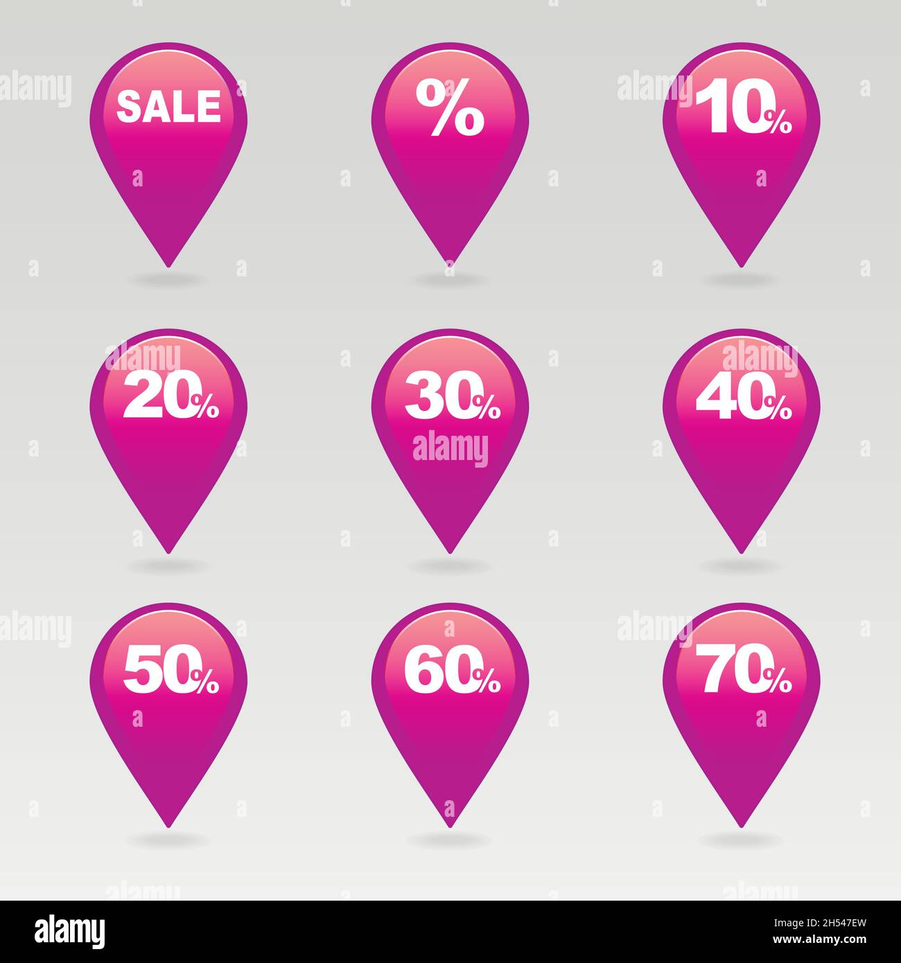 Retail Sale Discount pin map icon. Map pointer, markers. Big sale. 50 ...