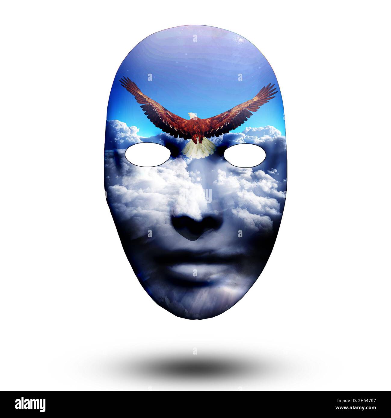 Mask with vision. Isolated on white. 3D rendering Stock Photo - Alamy