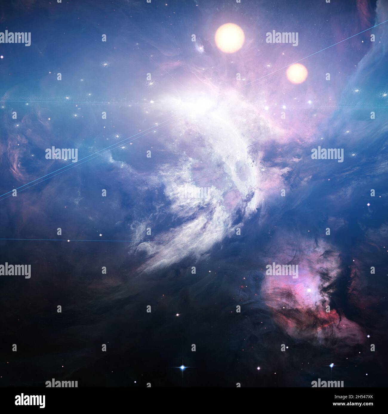 Nebula vivid space. 3D rendering Stock Photo - Alamy