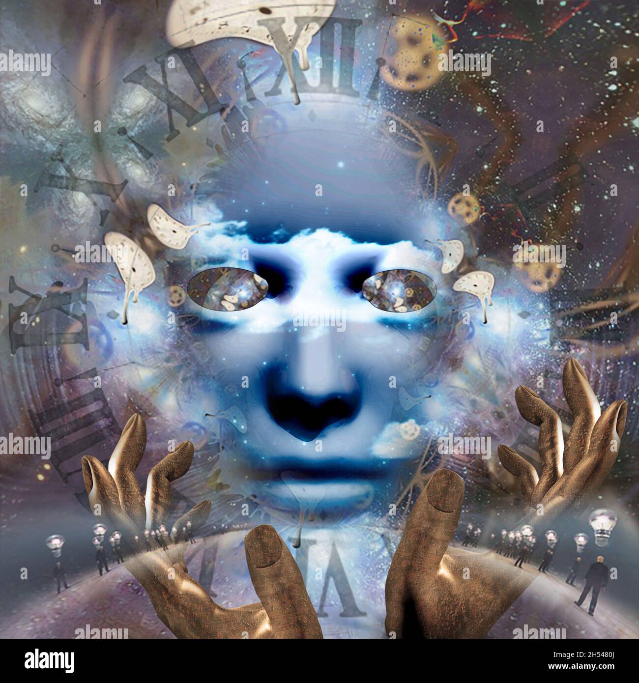 Mystic mask. Surreal composition. 3D rendering Stock Photo - Alamy