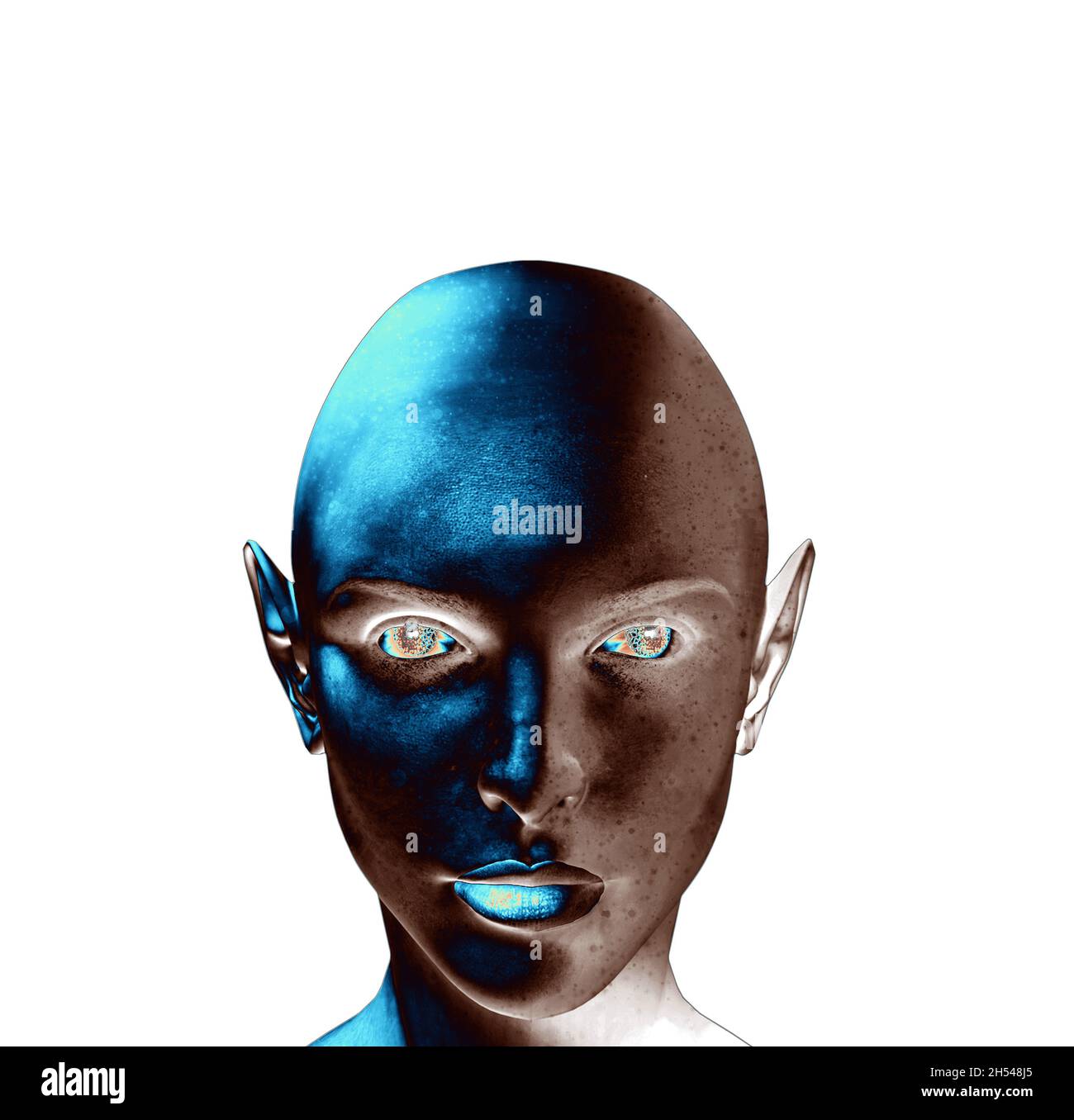 Female alien. Sci-fi composition. 3D rendering Stock Photo - Alamy
