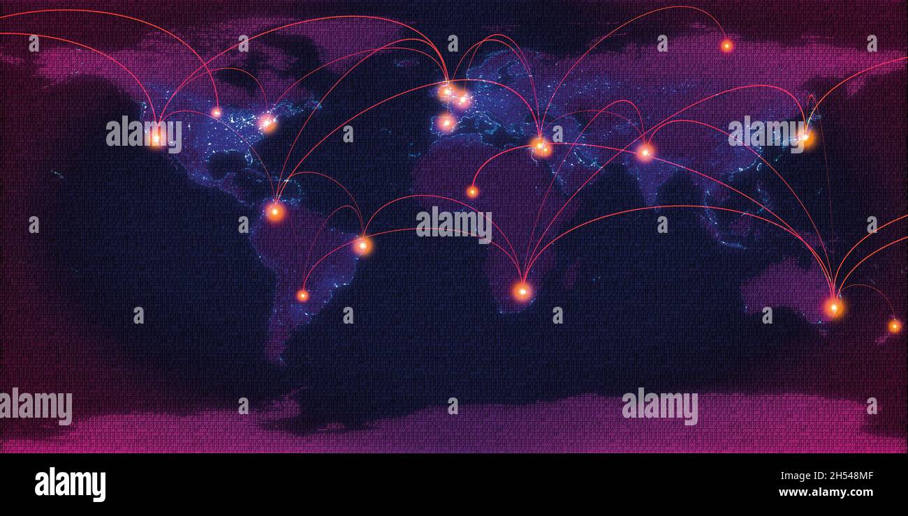 Communications hub, conceptual illustration Stock Photo - Alamy