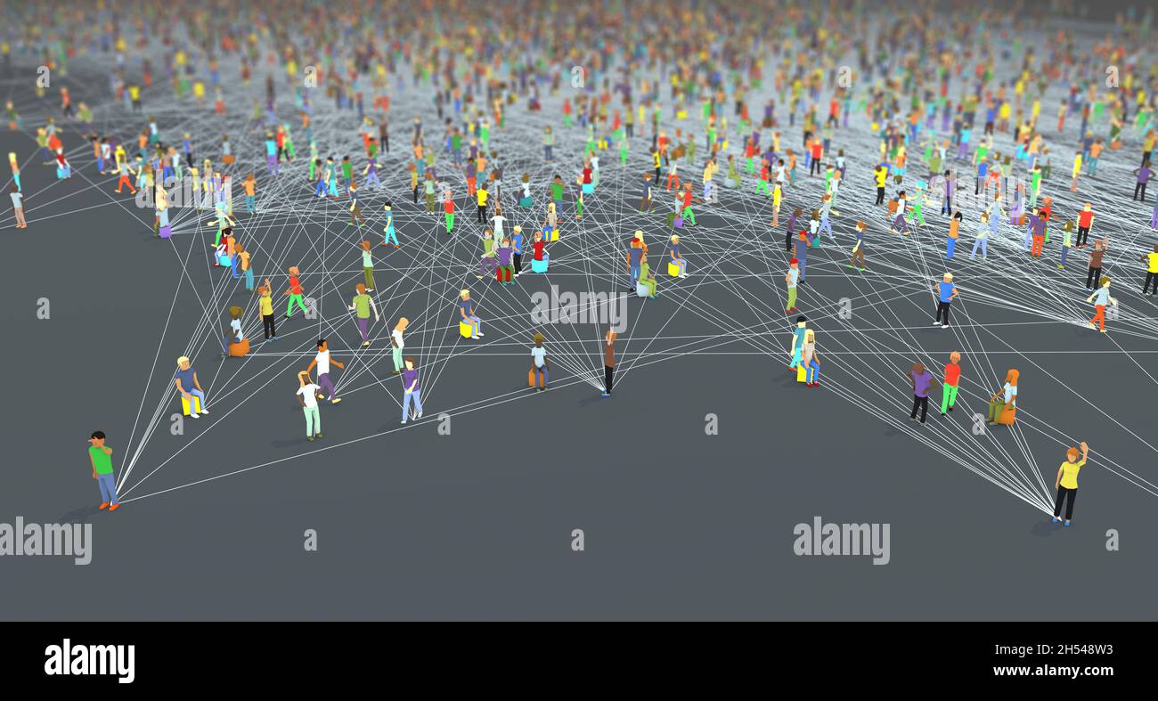 Social connections, illustration Stock Photo - Alamy