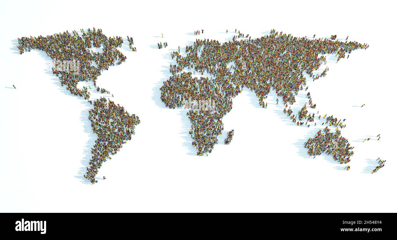 Earth people one line Cut Out Stock Images & Pictures - Alamy