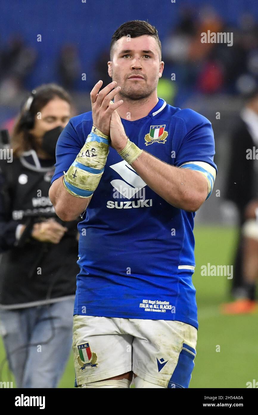 Sebastian NEGRI (ITA) during the Test Match Rugby Italy vs All Blacks ...