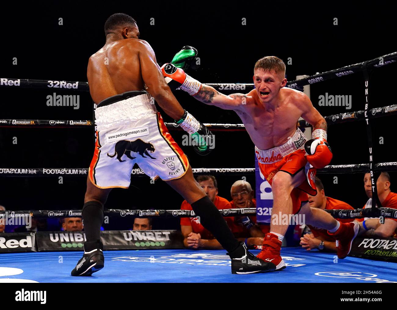 Ryan Garner (right) and Pedro Manuel Gomes in action during the ...
