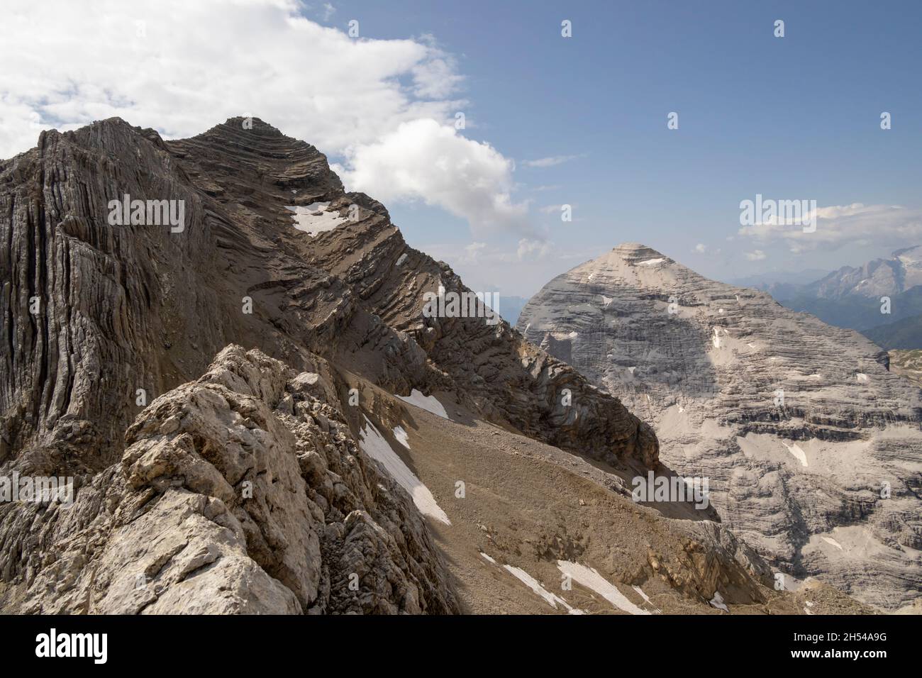 Italy Veneto - The Tofana I and the Tofana II seen from the Ferrata ...
