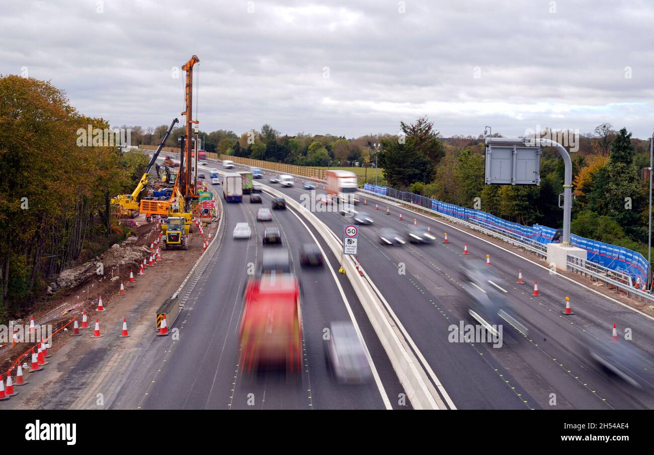 Work continues on the M4 motorway near Dorney Reach, which is becoming ...