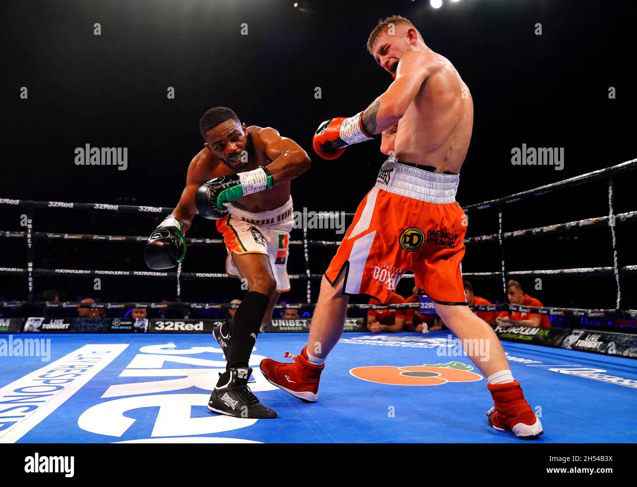 Ryan Garner (right) and Pedro Manuel Gomes in action during the ...