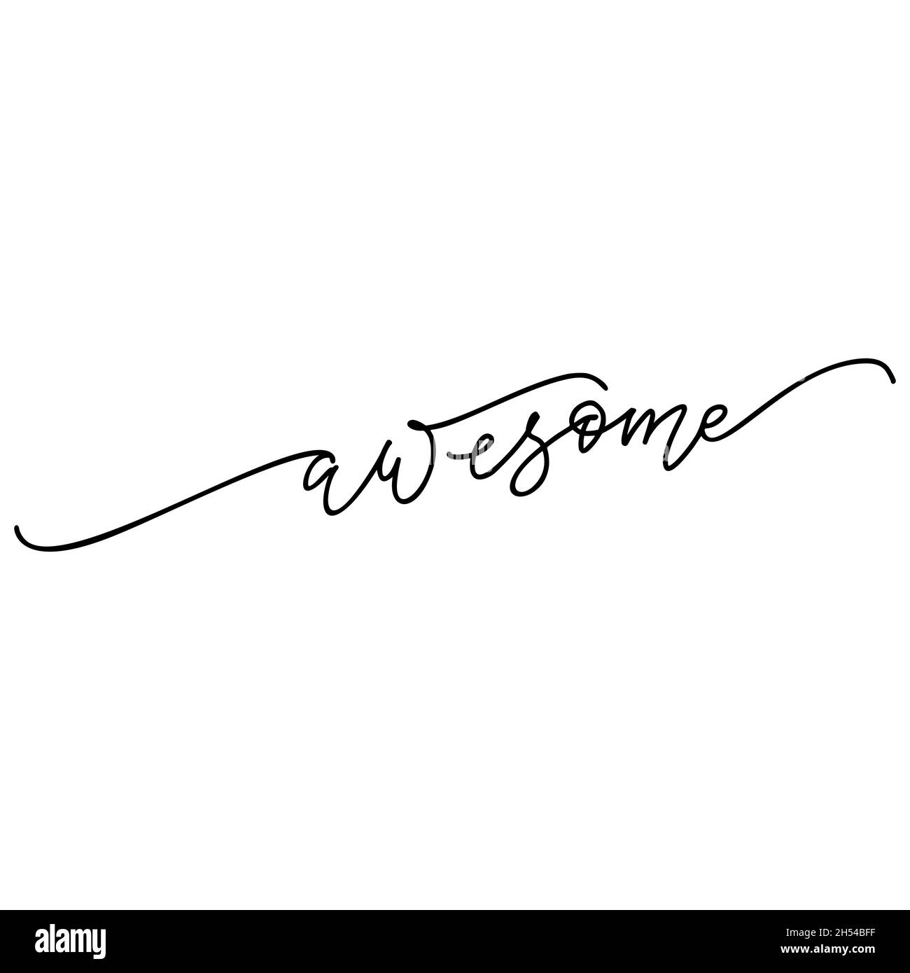 Awesome hand drawn calligraphy. Modern ink lettering design Stock ...