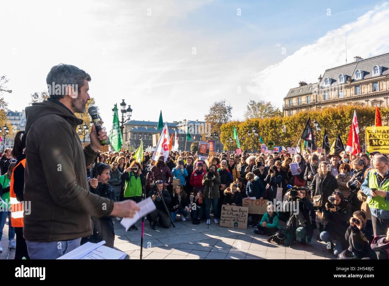 Paris, France, French NGO's, Climate Crisis Demonstration, Crowd ...