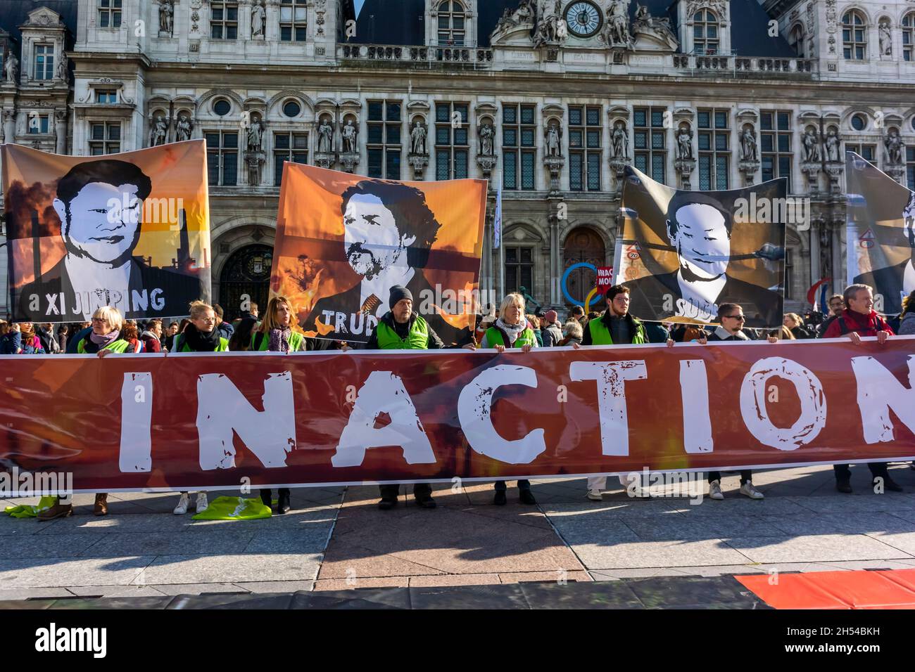 Paris, France, French NGO's, Climate Crisis Demonstration, Crowd Scene ...