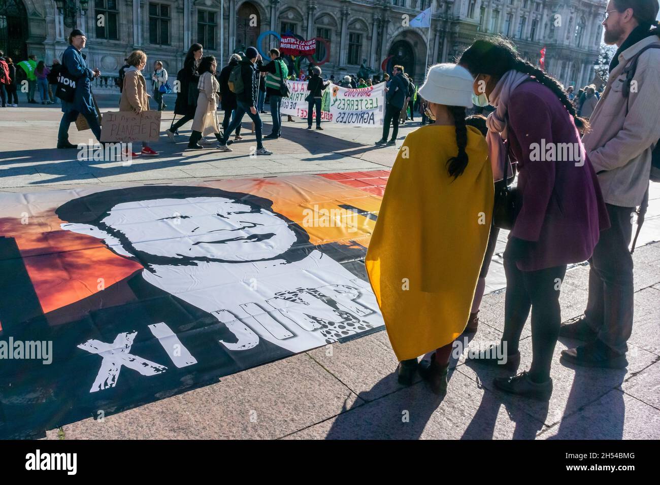 Paris, France, French NGO's, Climate Crisis Demonstration, Crowd Scene ...