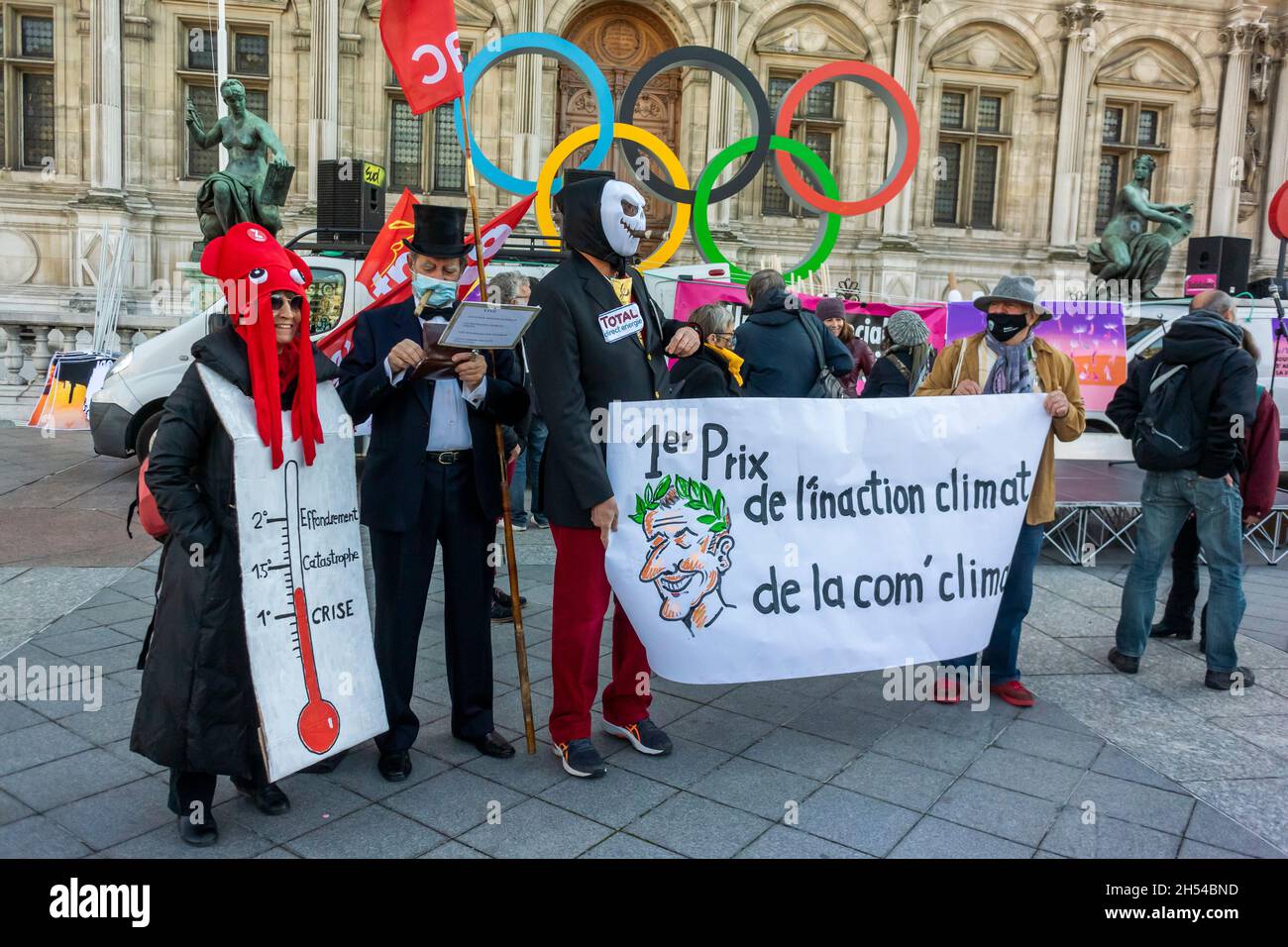 Paris, France, Group People, French NGO's, Climate Crisis Demonstration ...