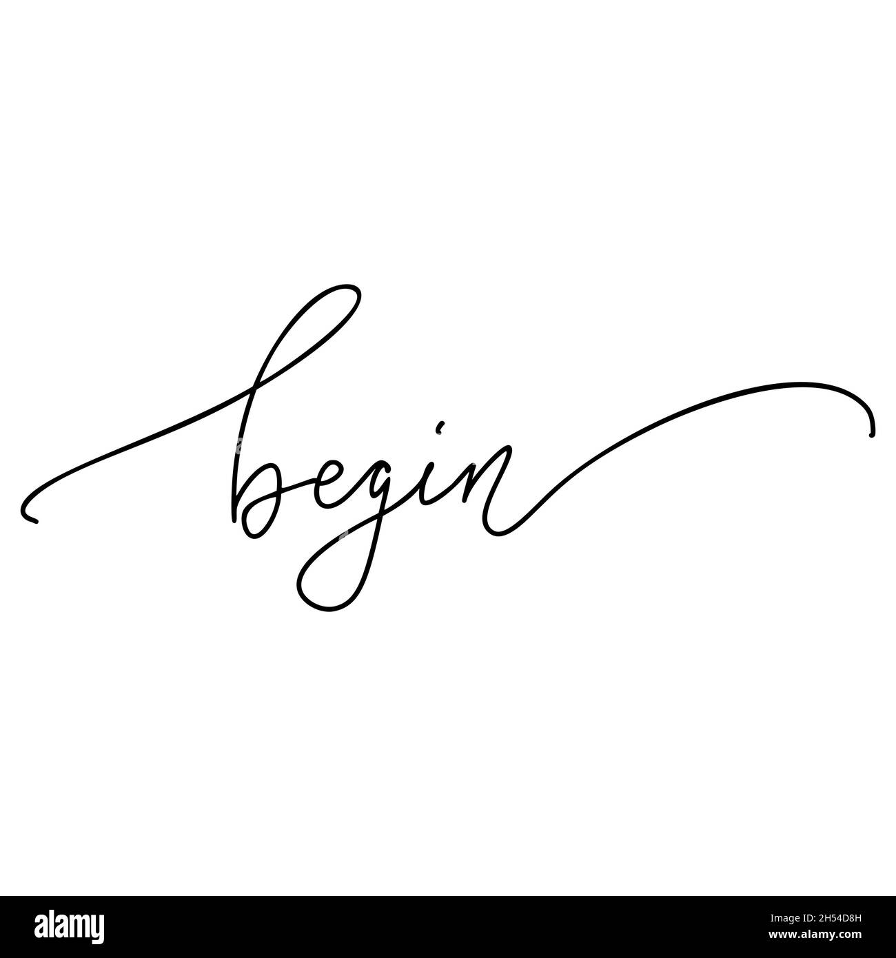 Begin hand drawn lettering. Modern calligraphy design Stock Vector ...