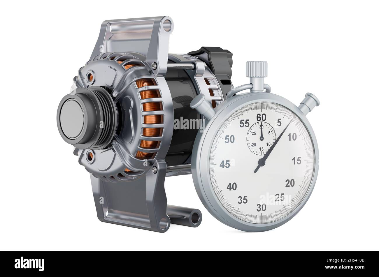 Starter with stopwatch, 3D rendering isolated on white background Stock ...