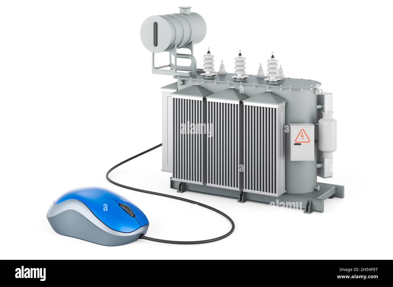 Transformer oil with computer mouse. 3D rendering isolated on white ...