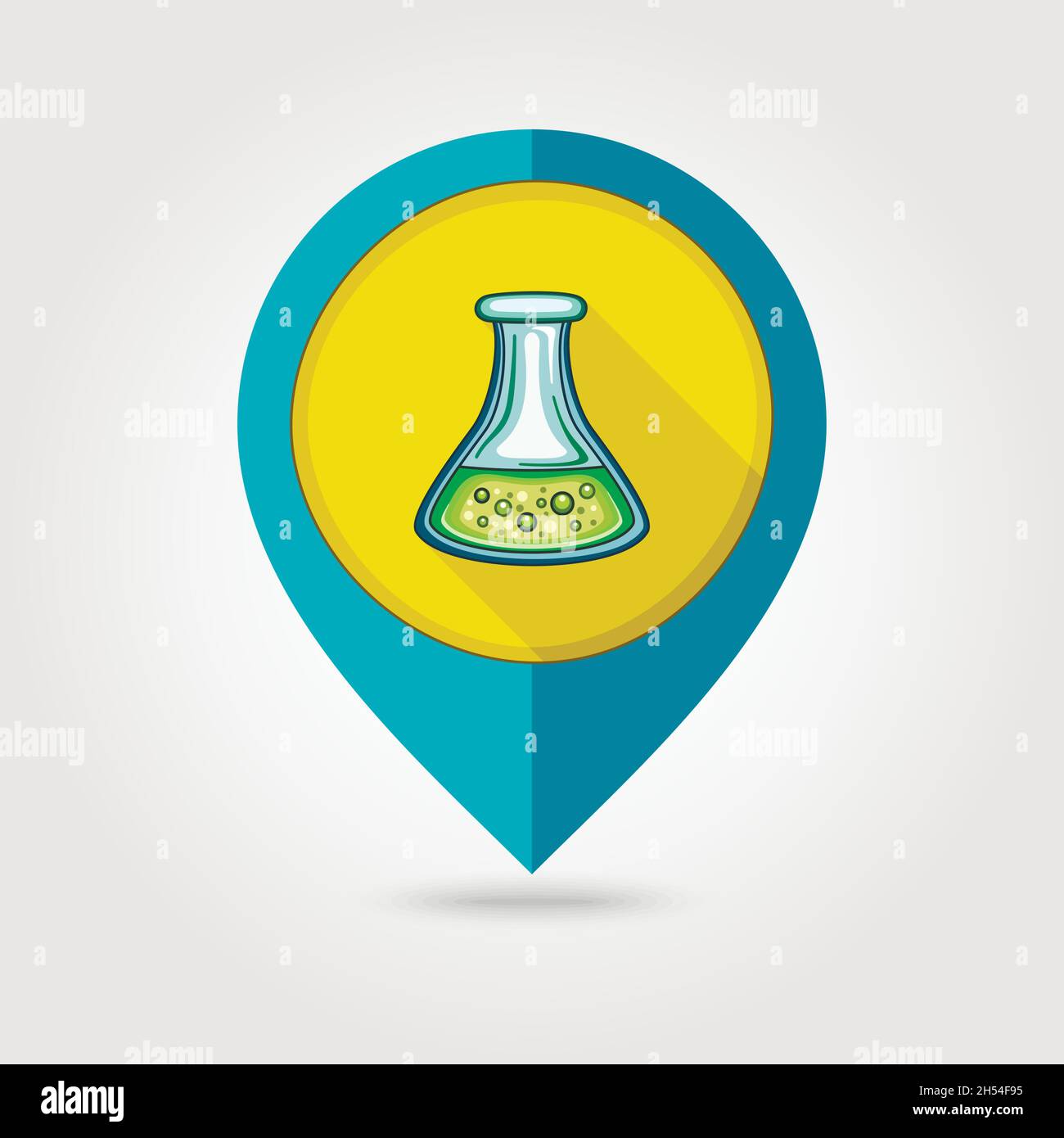 Flat Design Education and Science Chemistry Bulb. Flat Style Colorful ...