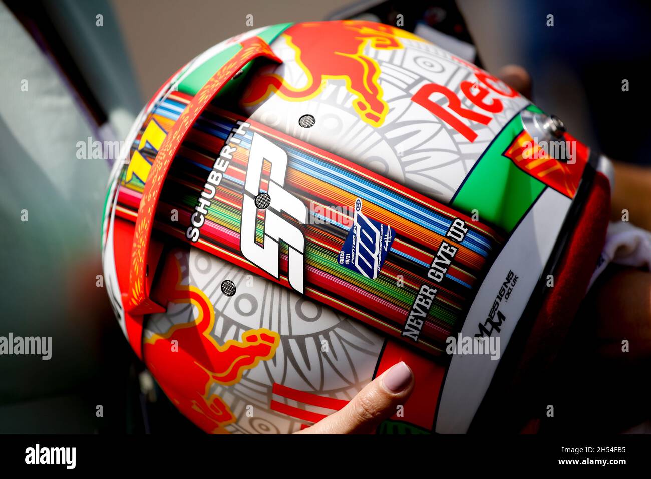 Mexico City, Mexico. 6th Nov, 2021. Helmet of # 11 Sergio Perez (MEX ...
