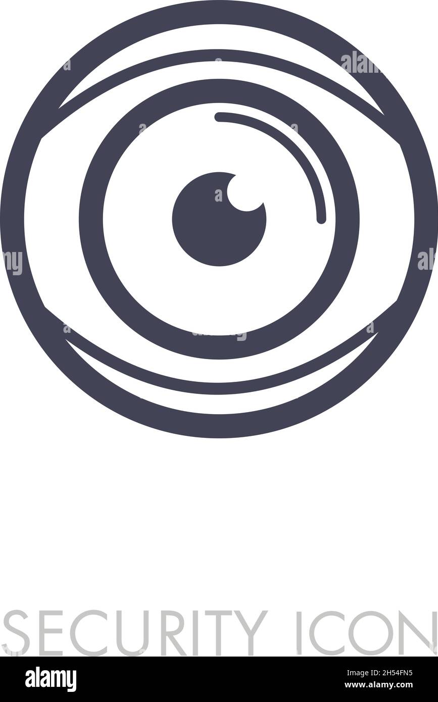 Iris scan icon isolated on white. Eye scanning, biometric recognition. Security sign. Graph ...