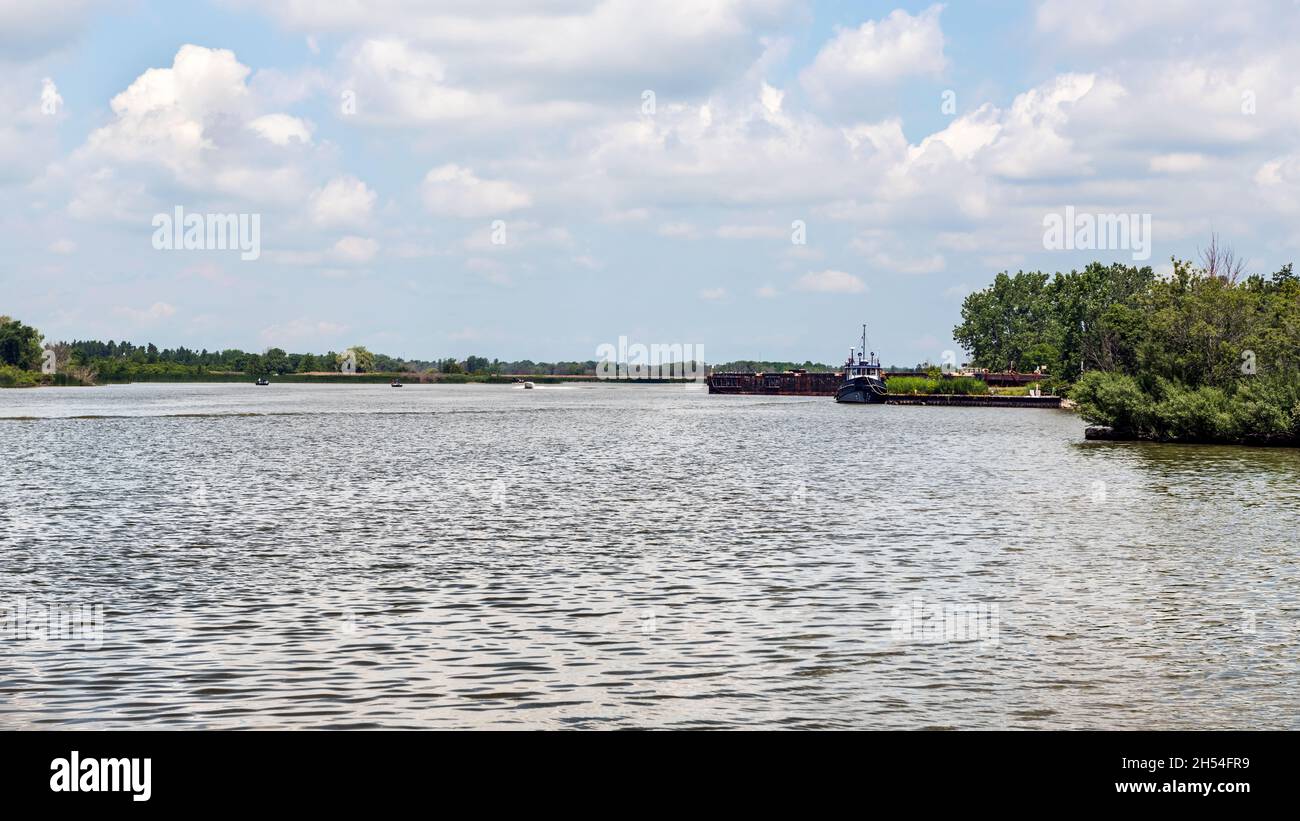 View at the Port Maitland entrance to the harbor and Grand River ...
