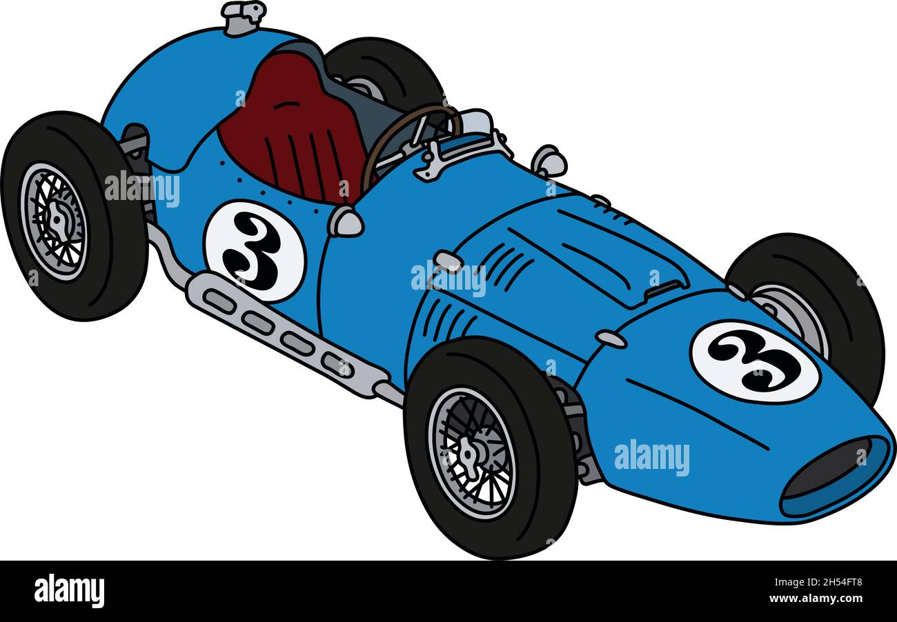 The hand drawing of a vintage blue racecar Stock Vector Image & Art - Alamy