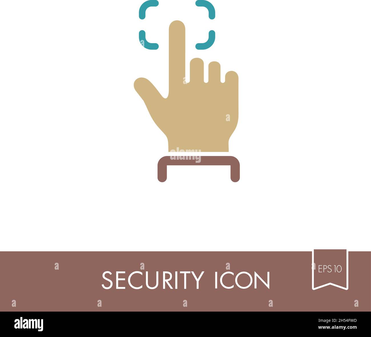 Fingerprint scanning line icon. Biometrics concept. Security sign ...