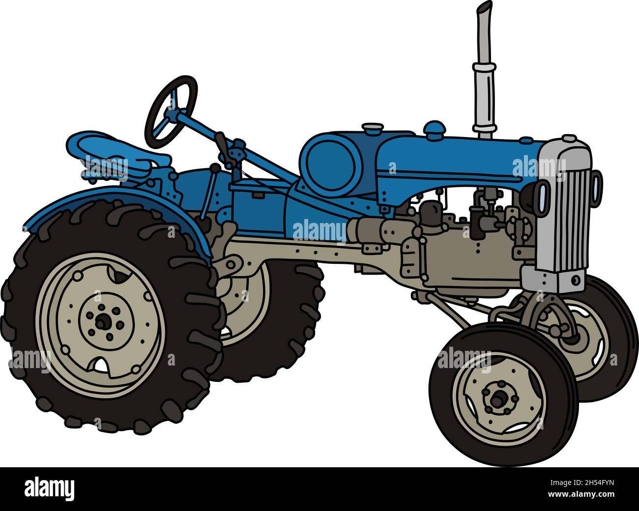 Blue Tractor Clipart