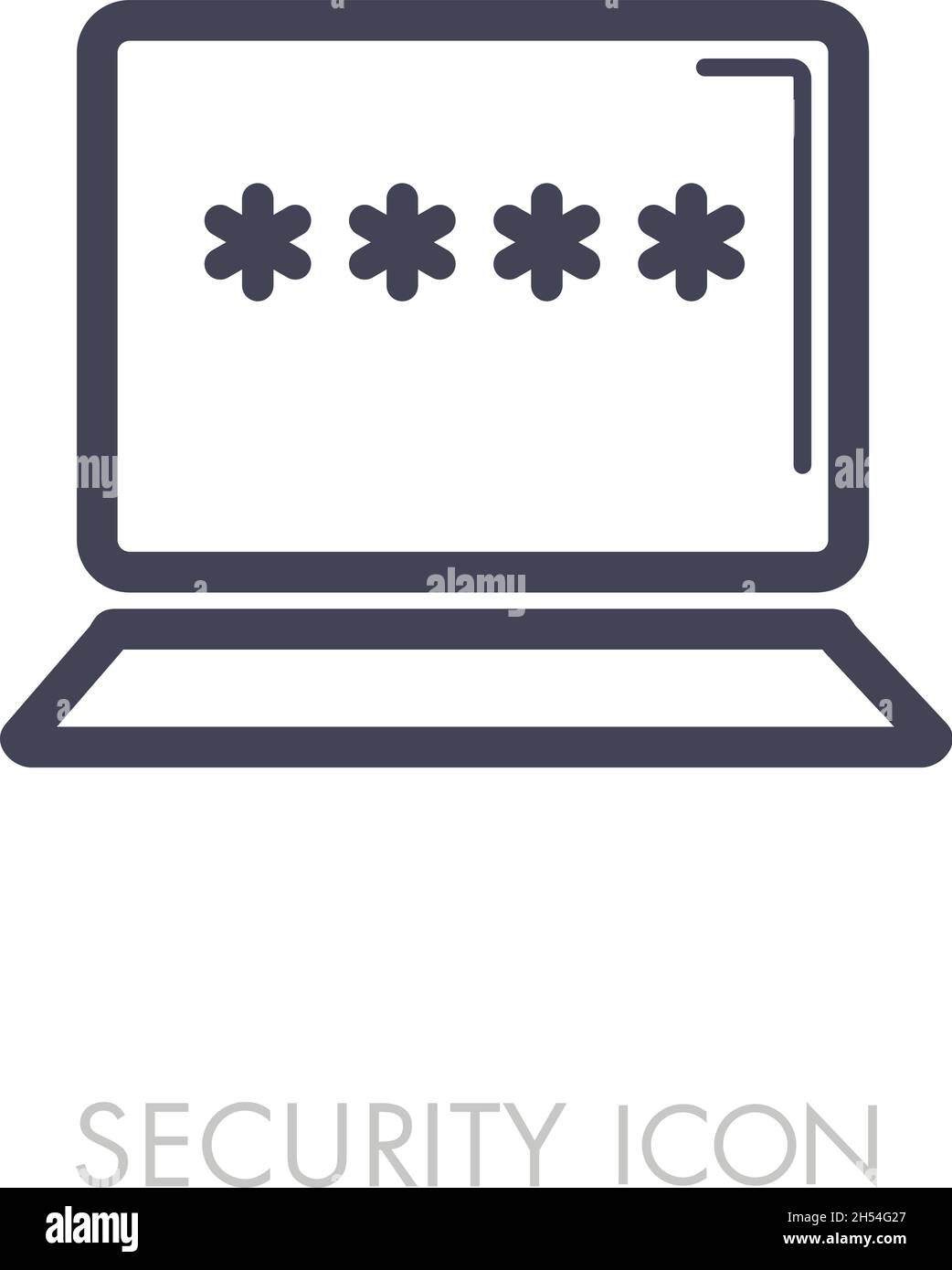 Laptop With Password Notification And Lock Icon Vector Illustration Isolated On White Personal