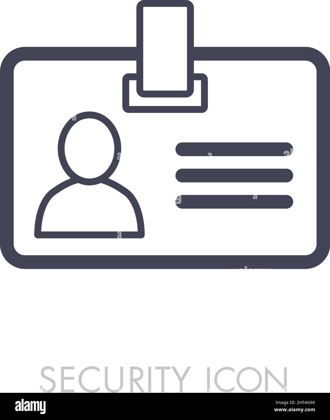 Id badge line icon. Identification card outline vector sign, linear ...