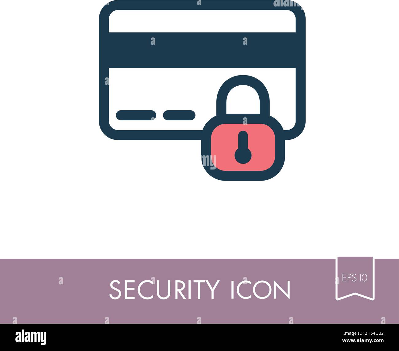 Secured Credit Card icon. Security sign. Graph symbol for your web site ...
