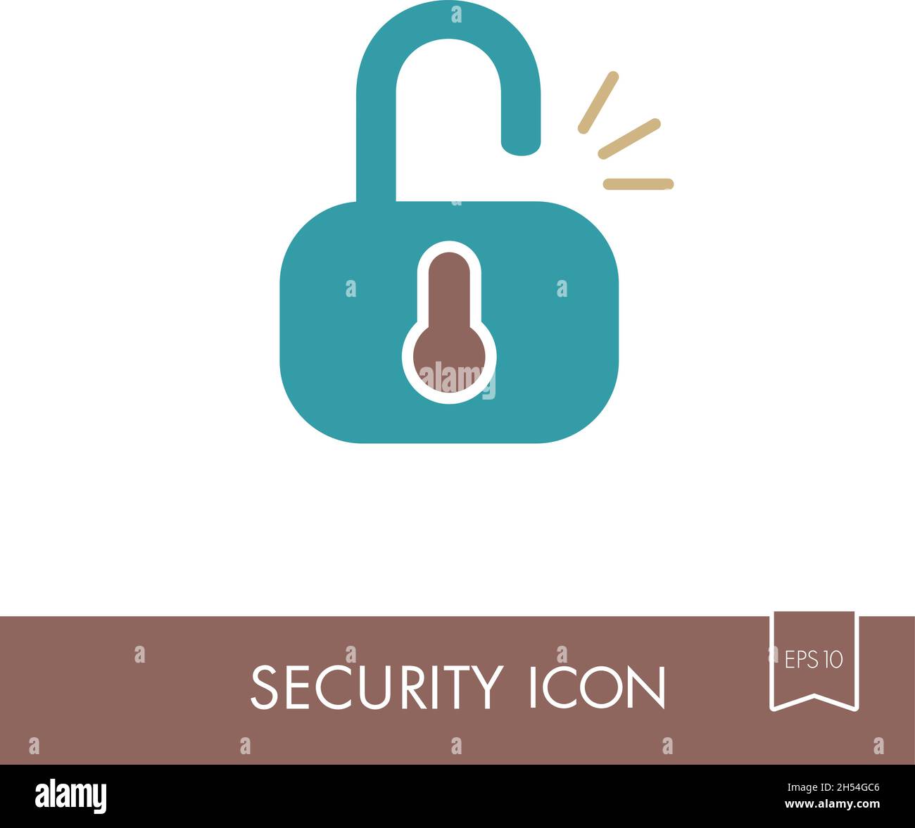 Unlock icon. Access to the user. Security sign. Graph symbol for your ...