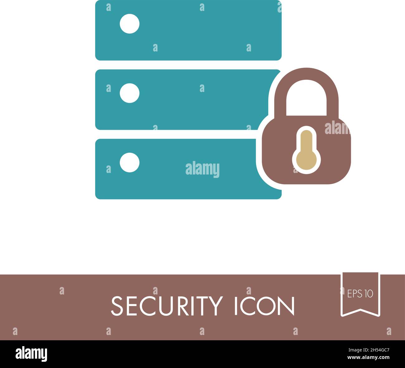 Database sign and padlock icon. Security sign. Graph symbol for your ...