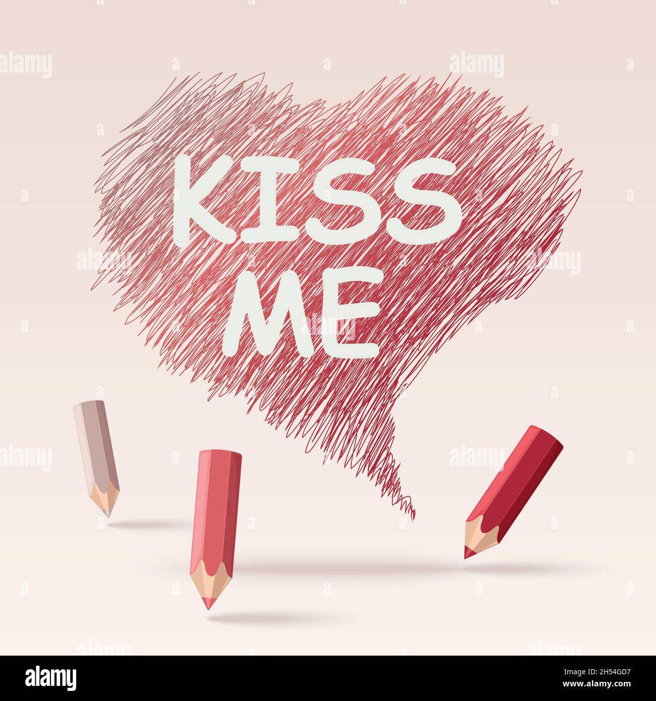 Colored pencils text Kiss me eps 10 Stock Vector Image & Art - Alamy