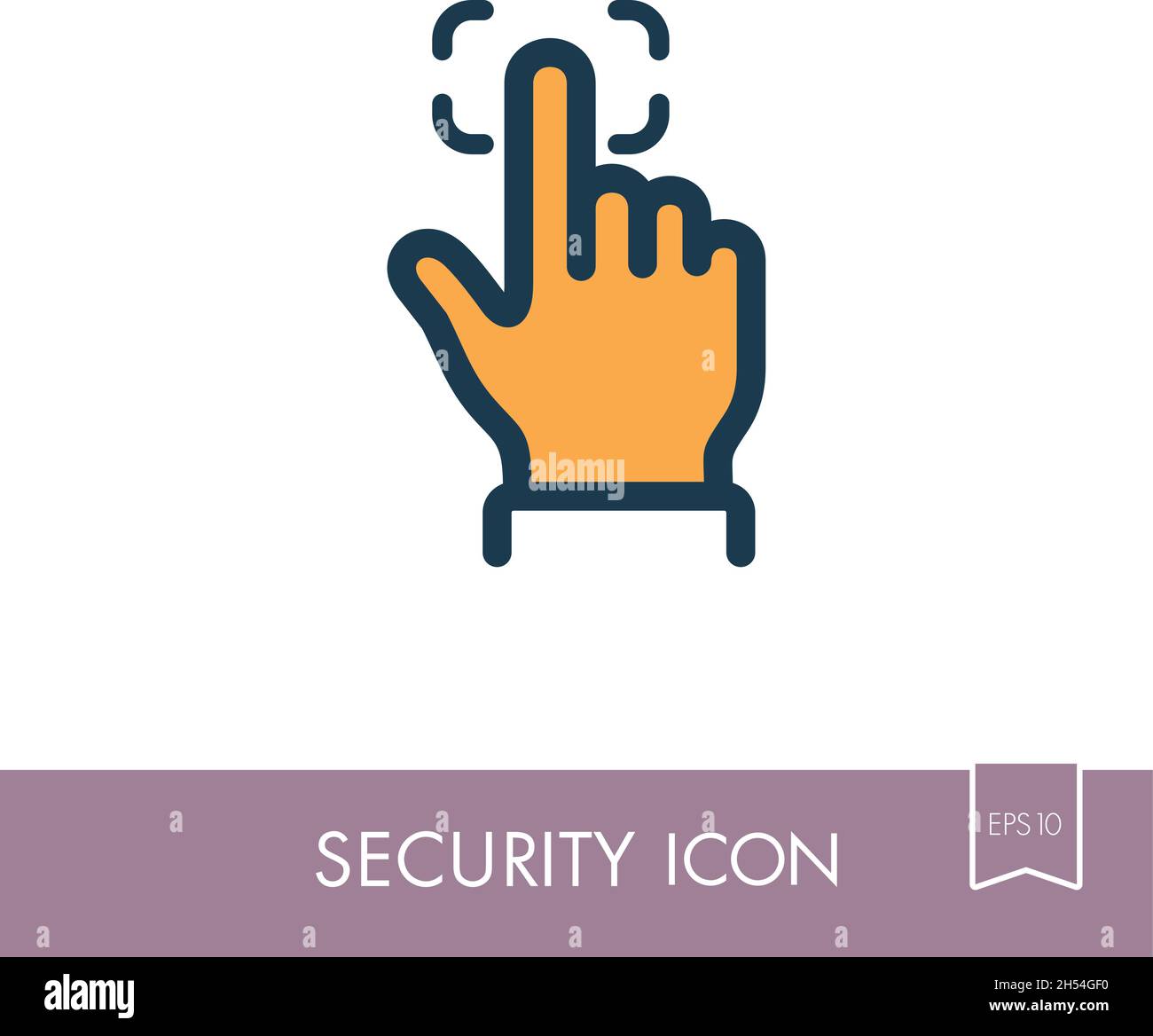 Fingerprint scanning line icon. Biometrics concept. Security sign ...