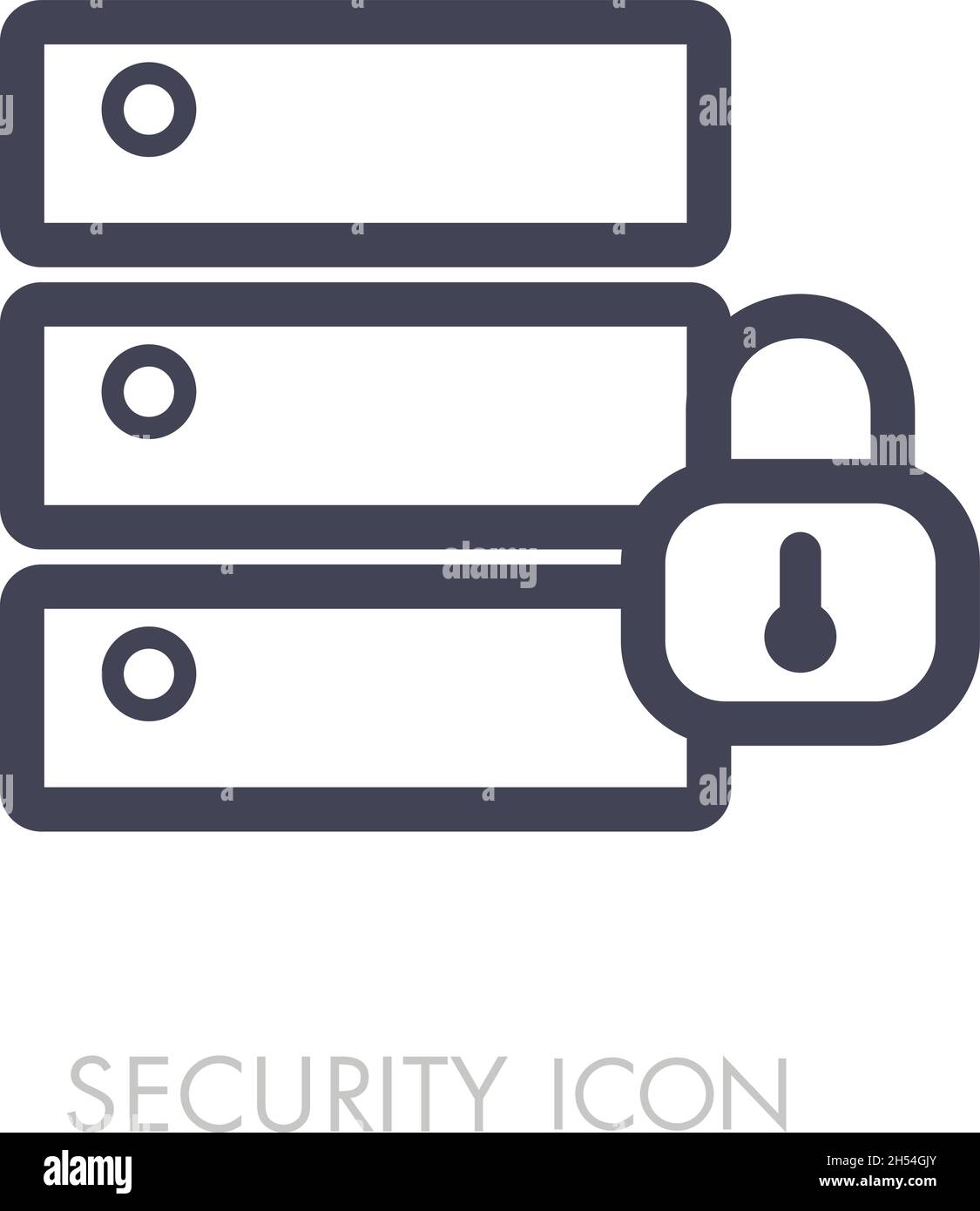 Database sign and padlock icon. Security sign. Graph symbol for your ...