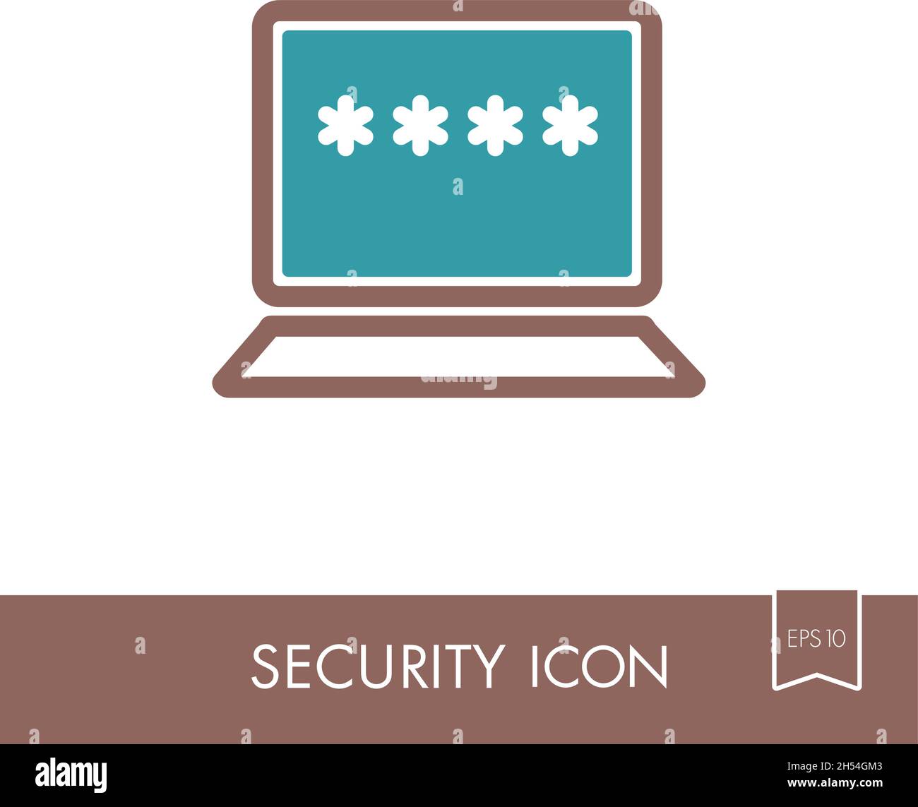 Laptop With Password Notification And Lock Icon Vector Illustration Isolated On White Personal